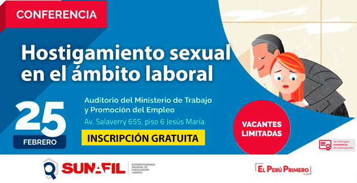 Conferencia Gratuita Sunafil Hostigamiento Sexual En El ámbito Laboral