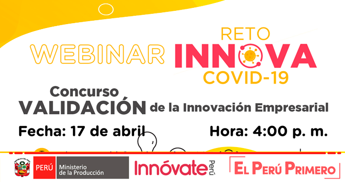 Innovate Perú ofrece Webinar sobre Reto Innova Covid-19