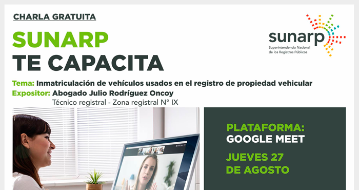 (Charla Gratuito) SUNARP: Inmatriculación de vehiculos usados en el ...