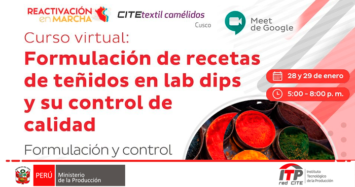 Curso Virtual: Formulación de recetas de teñidos en lab dips y su ...