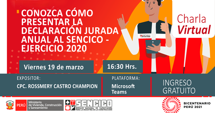 (Charla Virtual) SENCICO: Conozca cómo presentar la declaración Jurada anual al sencico ...