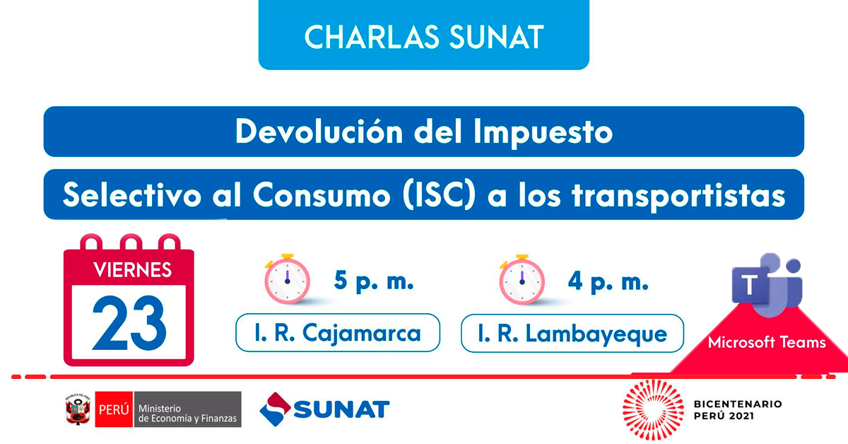 (Charla Virtual Gratuita) SUNAT: Devolución de ISC al Transportista