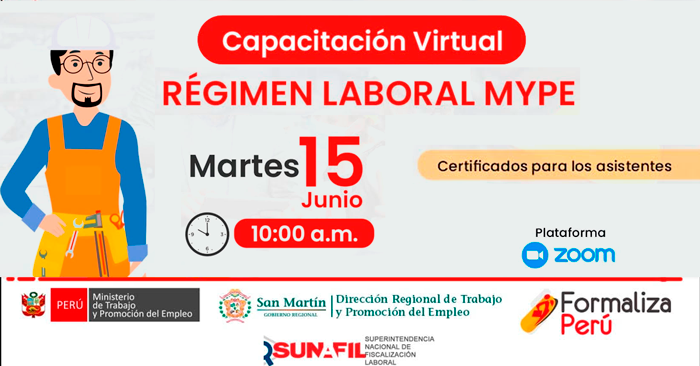 Capacitación virtual sobre el Régimen Laboral MYPE