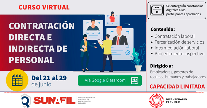 (Curso Virtual) SUNAFIL: Contratación directa e indirecta de personal