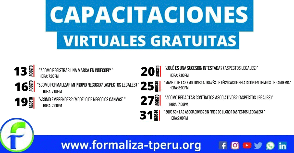 Capacita-t Perú ofrece capacitaciones virtuales gratuitas durante el ...