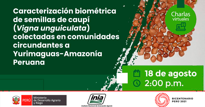 Charla Gratuita sobre Caracterización biométrica de semillas de caupí ...