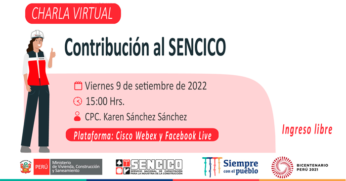 Charla virtual gratuita sobre la contribución al SENCICO