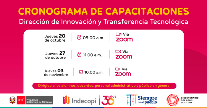 Ciclo de capacitaciones virtuales gratuitas sobre innovación y transferencia tecnológica