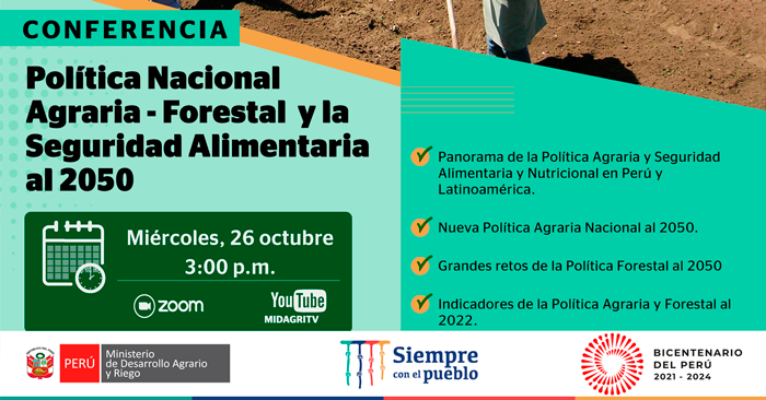 Conferencia virtual gratuita acerca de la Política nacional agraria ...