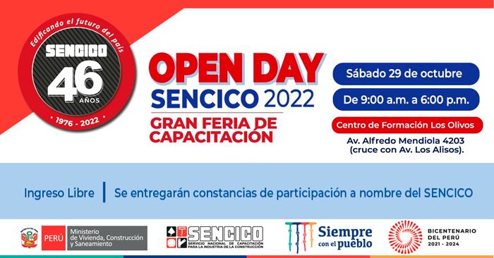 SENCICO te invita participar de charlas presenciales gratuitas (Open Day Sencico)