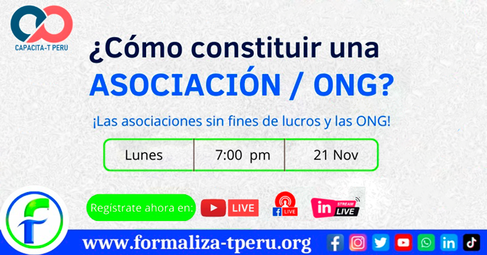 Charla virtual gratuita sobre ¿Cómo constituir una asociación u ONG?