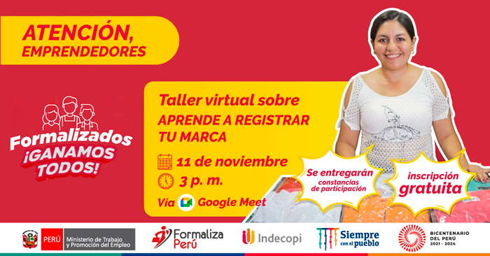 Taller virtual gratuito: Aprende a registrar tu marca