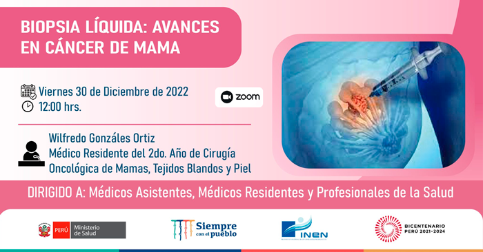 (Capacitación Virtual) INEN: Biopsia líquida, avances en cáncer de mama