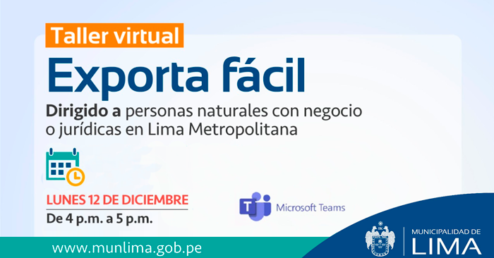 Taller virtual gratuito: Exporta Fácil