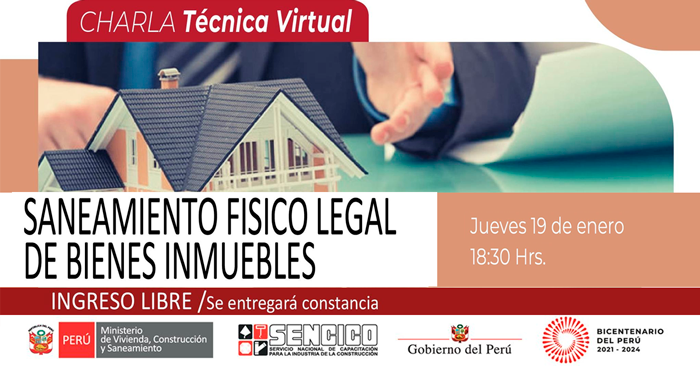 (Charla Virtual Gratuita) SENCICO: Saneamiento físico legal de bienes ...