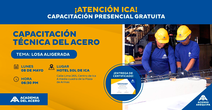 Capacitación Presencial gratuita "Losa Aligerada" de Aceros Arequipa