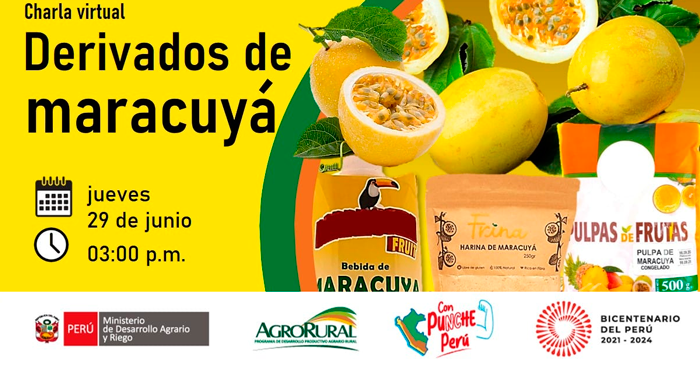 Charla online gratis "Derivados de Maracuyá"