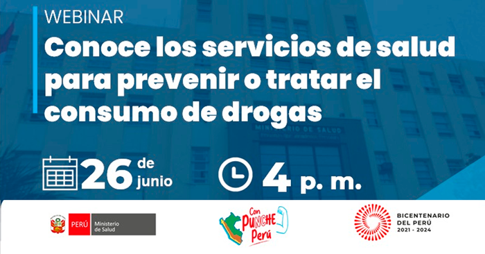 Webinar online gratis "Conoce los servicios de salud para prevenir o tratar el consumo de drogas ...