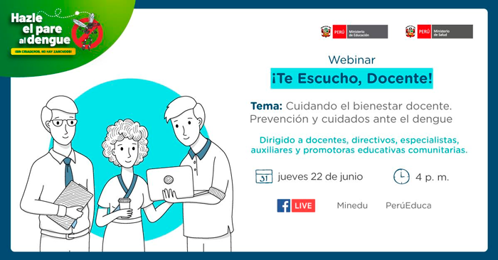 Webinar online gratis"Cuidando el bienestar docente. Prevención y cuidados ante el dengue"