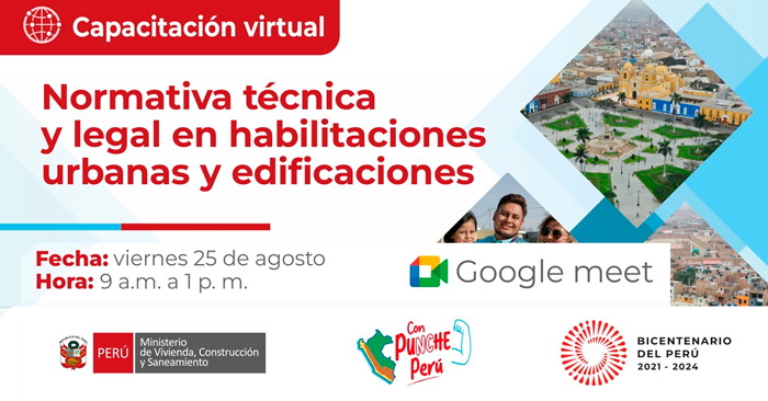 Capacitación online "Normativa Técnica y Legal en Habilitaciones Urbanas y Edificaciones"