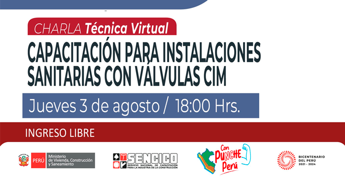 Charla online gratis "Capacitación para una instalación fácil, rápida y segura de válvulas CIM ...
