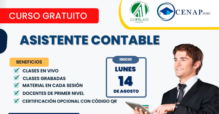 Curso gratis online "Asistente Contable" de CENAP PERÚ