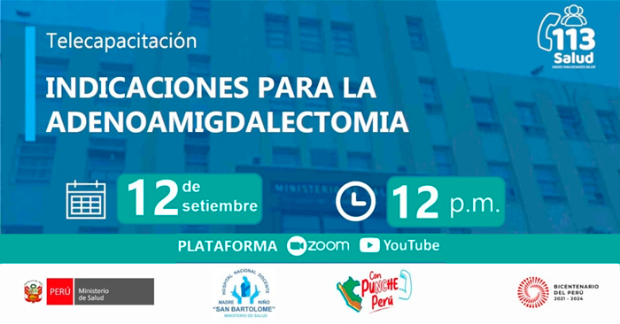 Capacitación online gratis "Indicaciones para la adenoamigdalectomia"