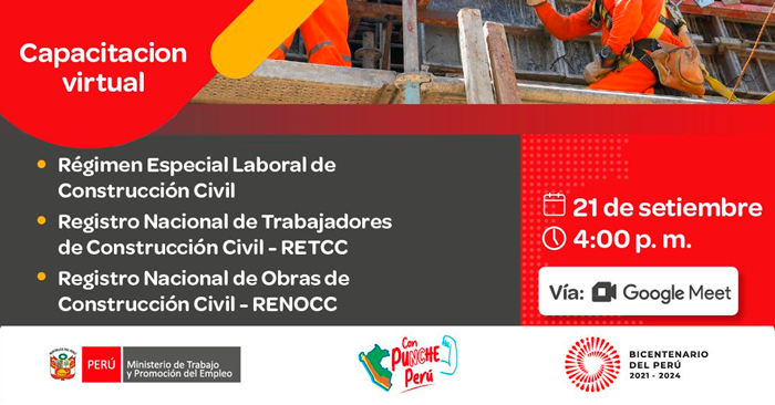 Capacitación online gratis "Régimen Especial Laboral de Construcción ...
