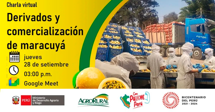 Charla virtual ""Derivados y comercialización de maracuyá"