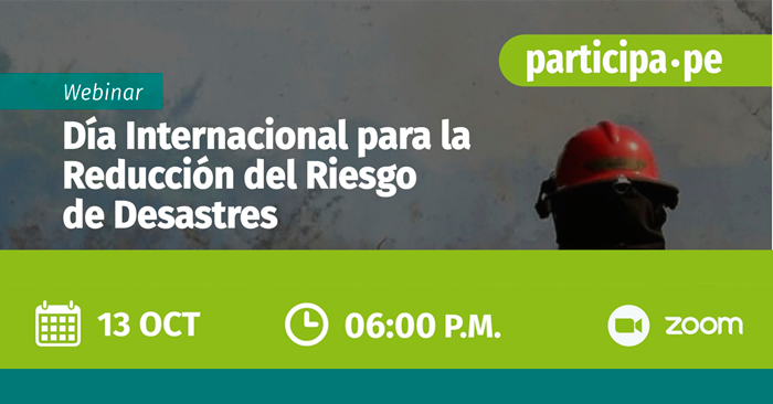 Webinar online gratis "Día Internacional para la Reducción del Riesgo de Desastres"
