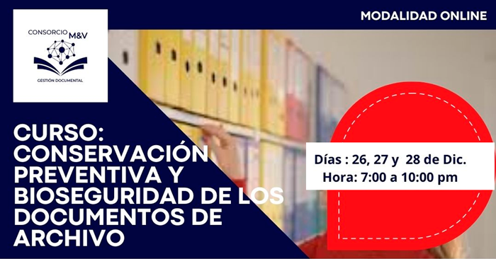 Curso online gratis "Conservación preventiva y bioseguridad de los documentos de archivo"