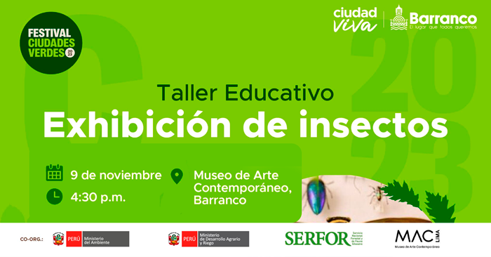 Talleres gratis de "Exhibición de insectos" de SERFOR