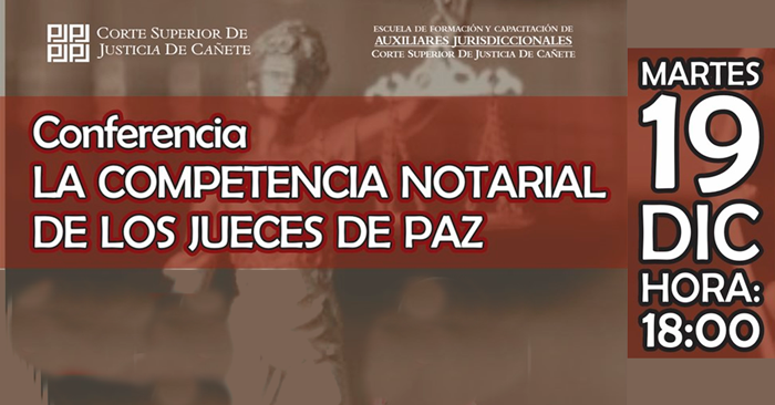 Conferencia online "La competencia notarial de los jueces de paz" de la ...