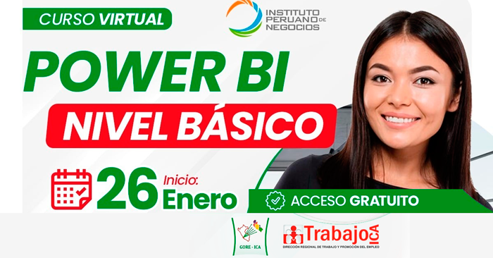 Curso online gratis "Power BI Básico" de la Dirección Regional de Trabajo y Promoción del Empleo ...