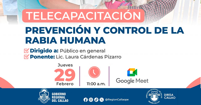 Capacitación online "Prevencion y control de la rabia humana" del MINSA