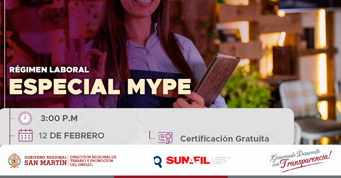 Capacitación online "Régimen laboral especial MYPE" de la DRTPE de San ...