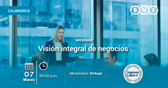 Webinar online gratis "Visión integral de negocios" de la SNI