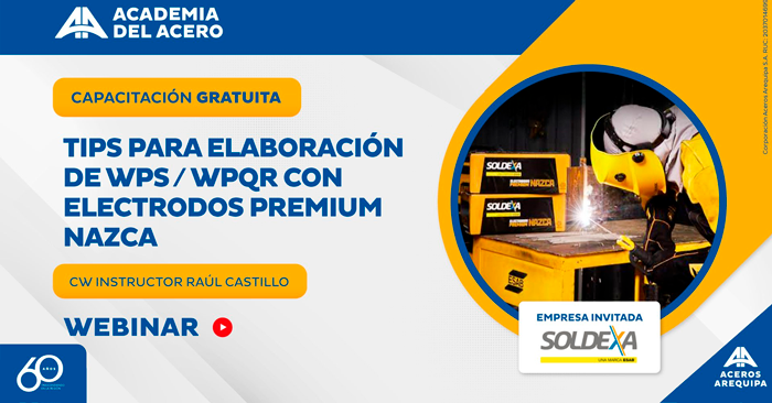Capacitación online gratis Tips para elaboración de WSP/ WPQR con electrodos premium Nazca de ...