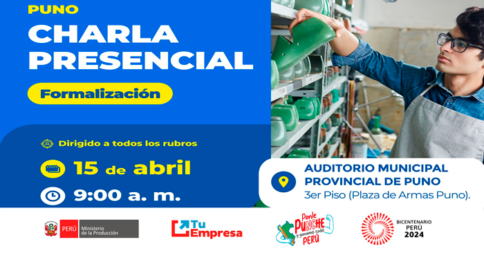 Charla presencial "Formalización" de PRODUCE