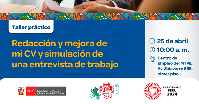 Taller presencial gratis "Redacción y mejora de mi CV y simulación de una entrevista de trabajo ...
