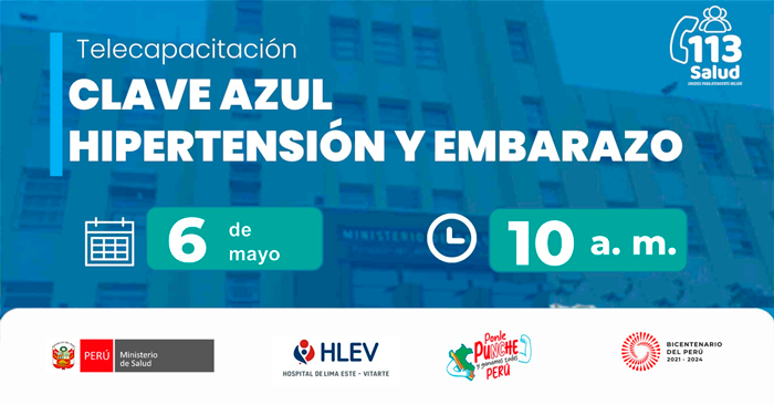 Capacitación online gratis "Clave azul: hipertensión y embarazo" del MINSA