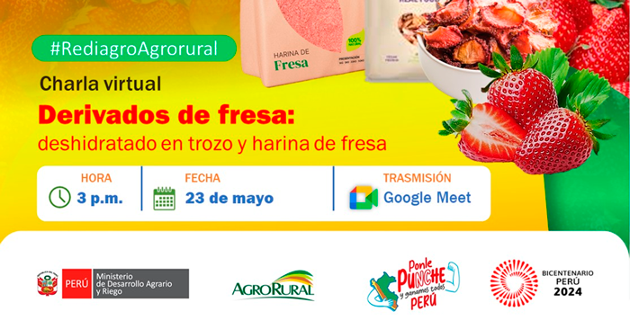 Charla online "Derivados de fresa: deshidratado en trozo y harina de fresa" - Agro rural