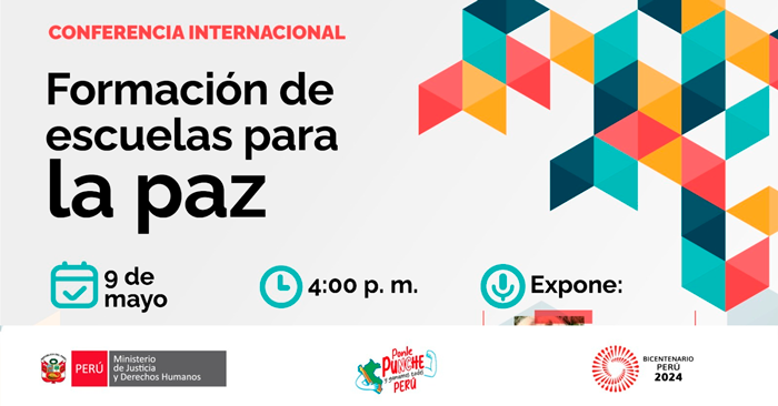 Conferencia online "Formación de escuelas para la paz" del MINJUSDH