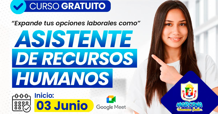 Curso online gratis "Asistente de recursos humanos" de la Municipalidad Distrital de Marcona