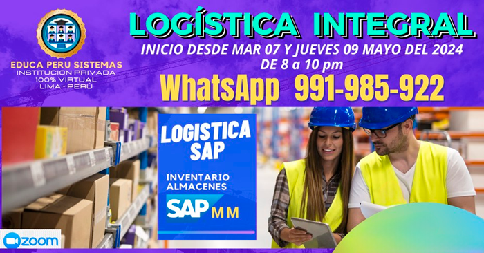 Curso online gratuito "Logistica integral" de Educa Perú sistemas