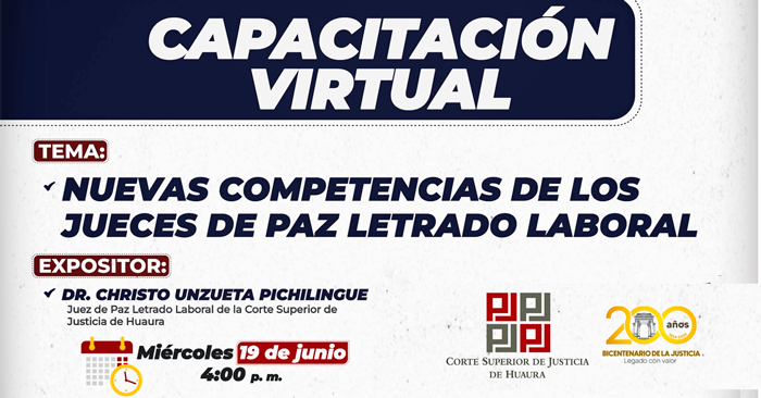 Capacitación online "Nuevas Competencias de los Jueces de Paz Letrado ...