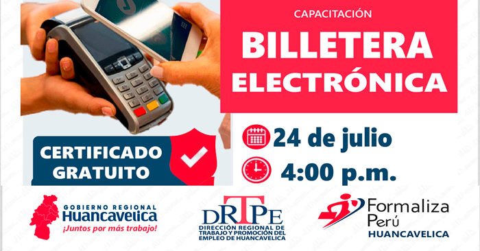 Capacitación online con certificado "Billetera electrónica" de la DRTPE ...