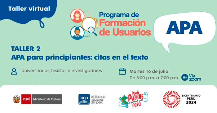 Taller virtual gratis "Estilo APA para principiantes: citas en el texto ...