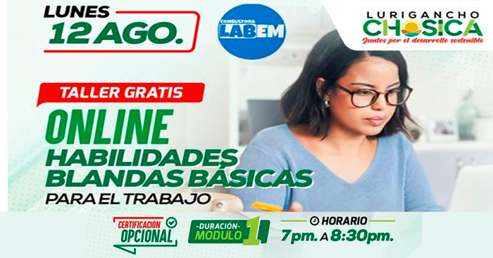Taller online gratis "Habilidades blandas básicas para el trabajo"