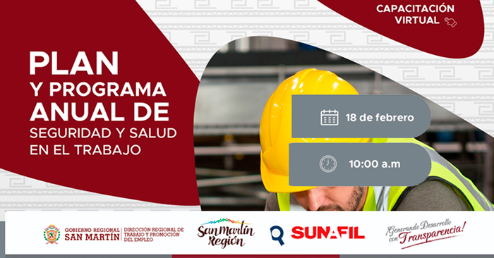 Capacitación online gratis "Plan y programa anual de SST" DRTPE de San Martín